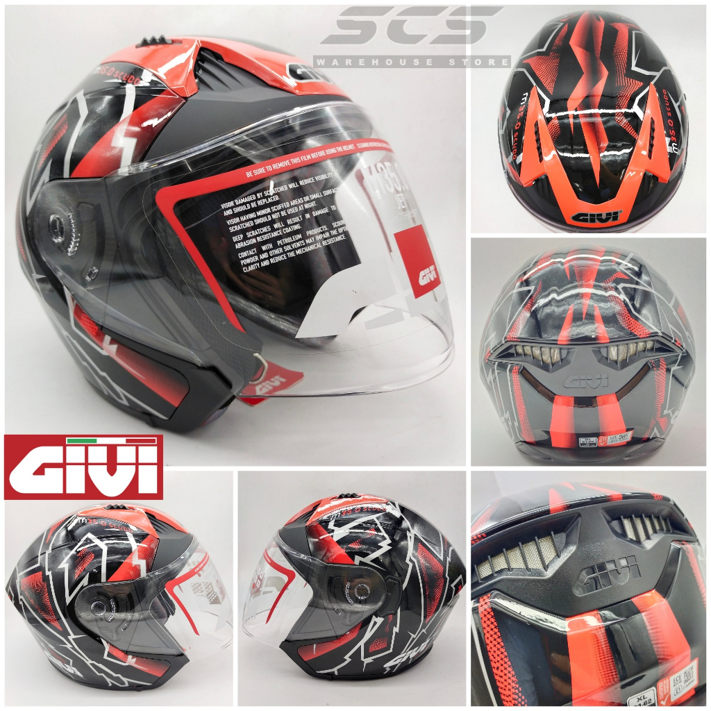 Original Helmet Givi M35.0 Scudo Open Face Topi Keledar Graphic Design Accessories Motor ...