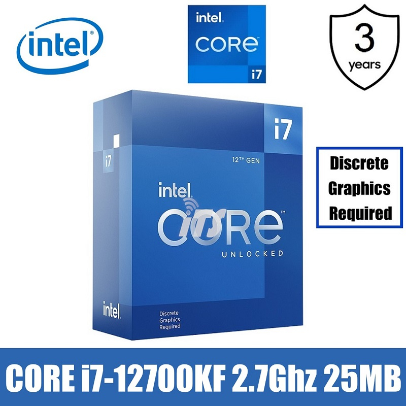 Intel Core I7-12700KF 12th Gen Processor - Alder Lake (25MB Cache, 2 ...