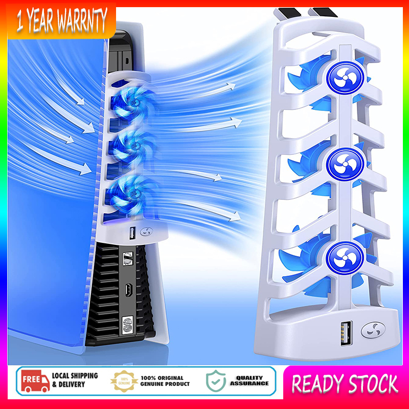 PS5 Cooling Fan PS5 Cooler with 3 High-Speed Cooling Fans(5000RPM) and ...