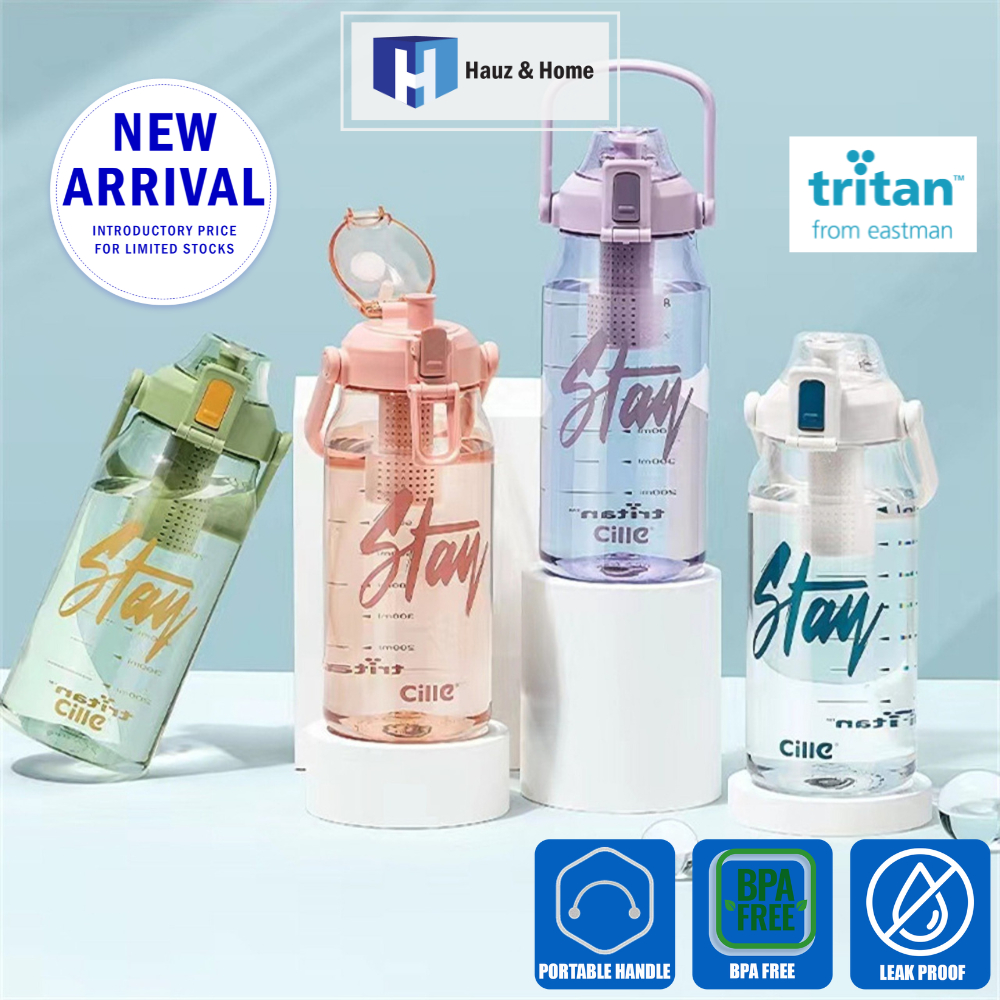 CILLE 850ml Tritan BPA Free Leakproof Sport Plastic Water Bottle With ...