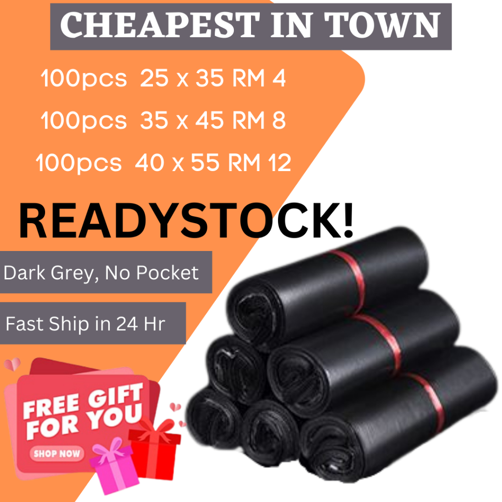 100pcs Size M 25x35 Parcel Bag Flyer Flyers Courier Plastic Pos Kurier ...