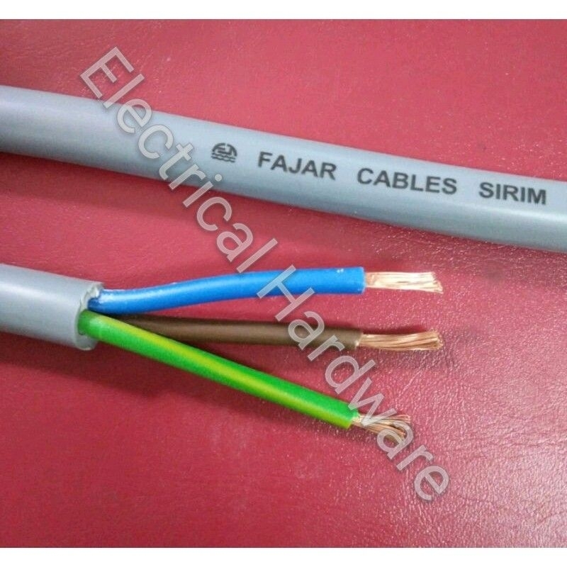 LOOSE CUT Fajar 2.5mm x 3Core Wire ( 100% Pure Full Copper ) Flexible ...