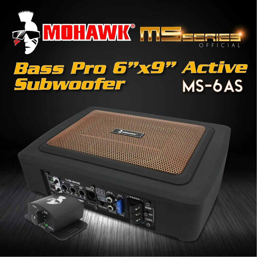 MOHAWK MS-Series Gold 6x9"/8" Bass-Pro Active Subwoofer 22MS-6AS/MS-8AS ...