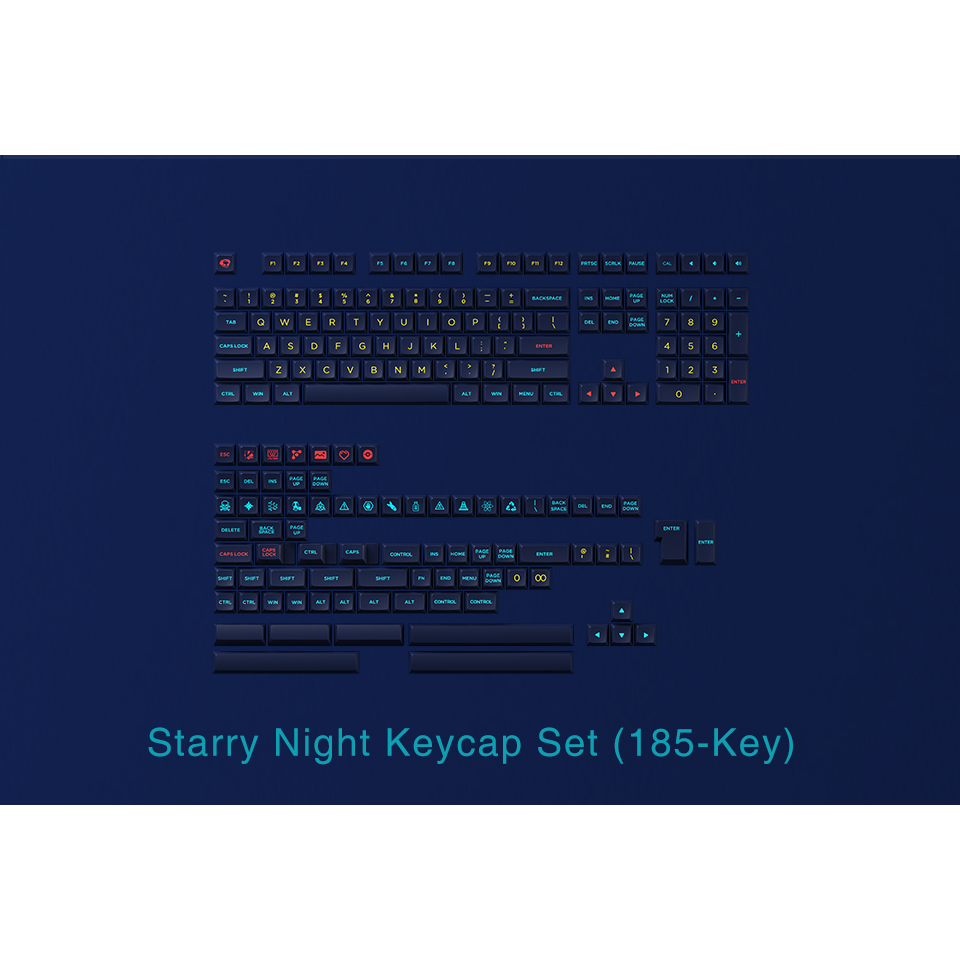 Akko OSA PBT Double Shot Starry Night Keycap Set for MX Mechanical ...
