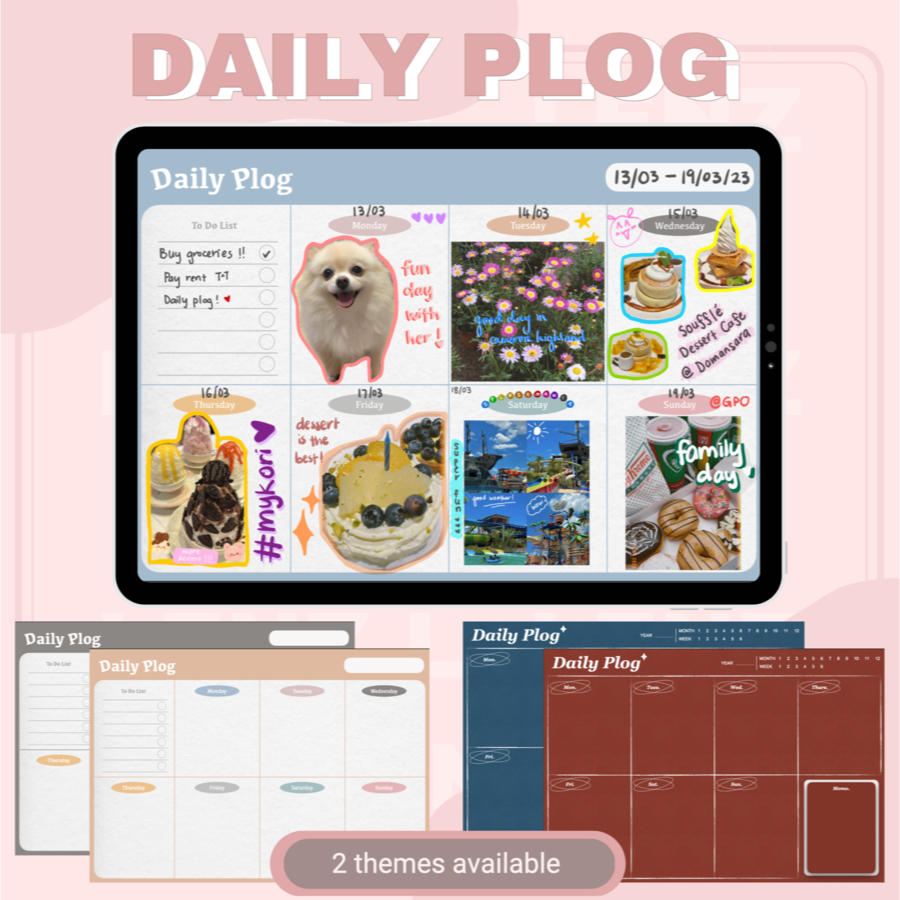Daily Plog Template | Daily Journal | Digital Diary | Shopee Malaysia