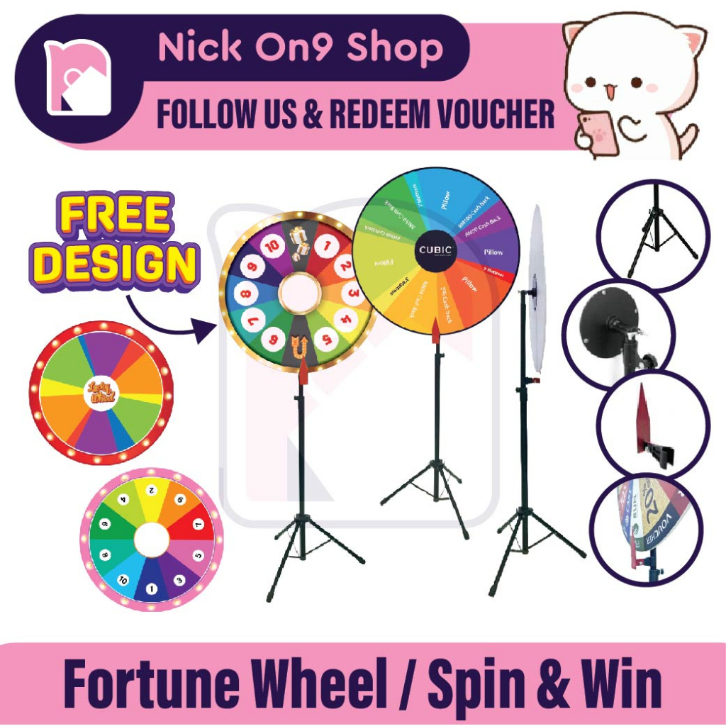 Fortune wheel stand with printing Roda Impian Spin And Win 轮盘 80cm or ...