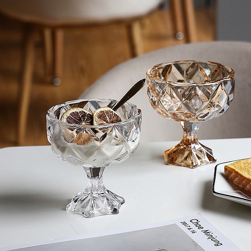 EM Living Crystal Dessert Glass Bowl Mangkuk Raya Ais Krim Ice Cream ...