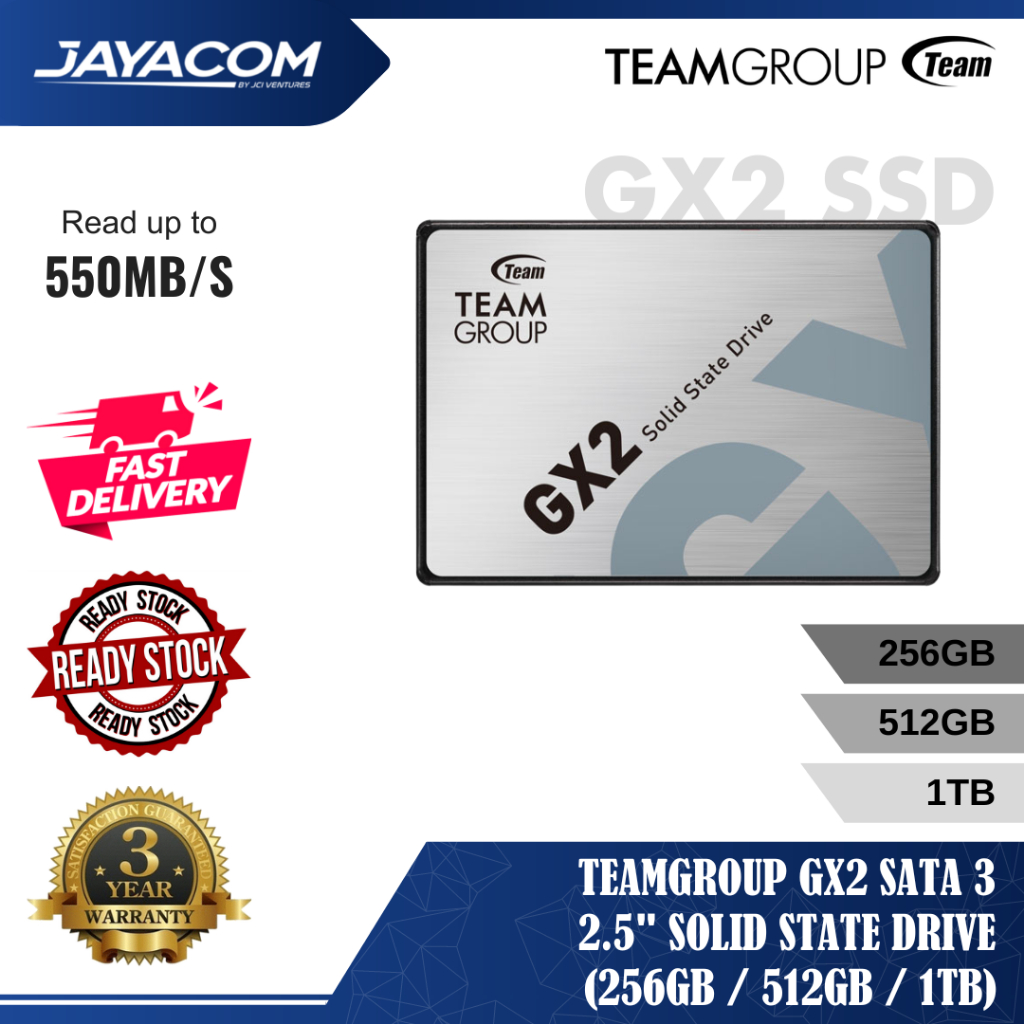 TeamGroup GX2 SATA 3 2.5" Solid State Drive SSD (256GB / 512GB / 1TB) | Shopee Malaysia