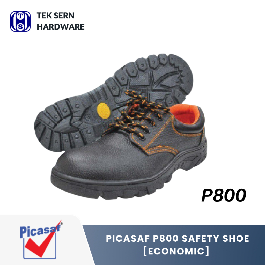 PICASAF P800 Economic Safety Shoes/ Kasut Kerja Safety (Black) | Shopee ...