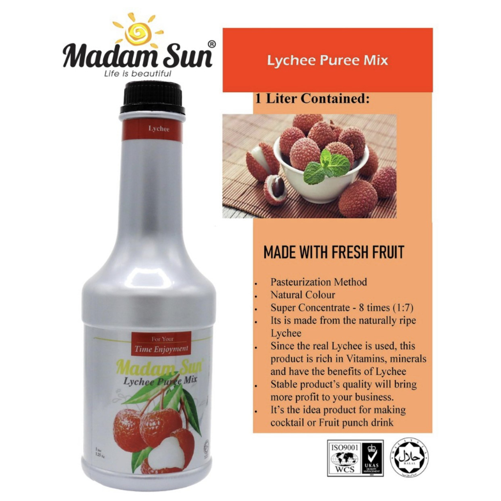 (Ready Stock) Madam Sun Lychee Puree 1 Liter | Shopee Malaysia