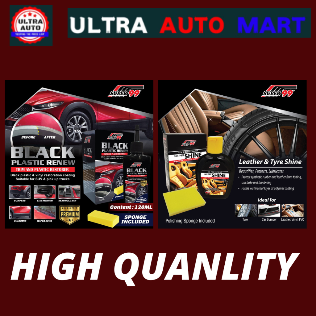 NEW VISION SUPER 99 CAR PREMIUM BLACK PLASTIC RENEW TRIM RESTORER 120ML ...