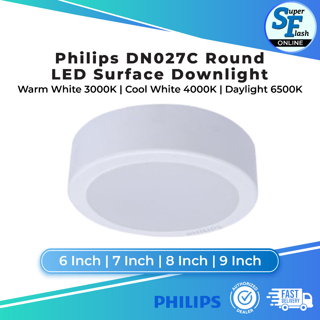 Philips DN027C 6Inch/7Inch/8Inch/9Inch Round LED Surface Downlight ...