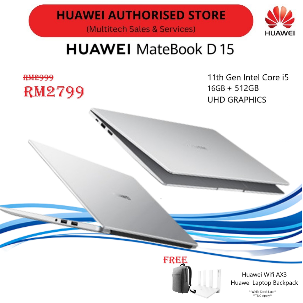 Huawei Matebook D15 Huawei Laptop 11th Gen Intel Core i5 16GB + 512GB ...