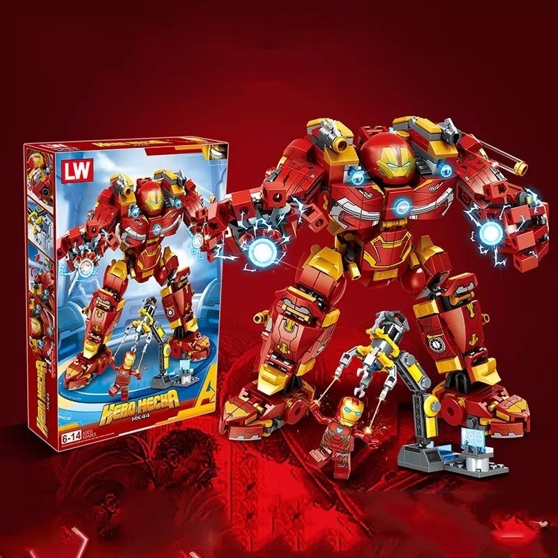Ready stock Marvel Iron Man Building Block MK44 Hulkbuster Block toys ...