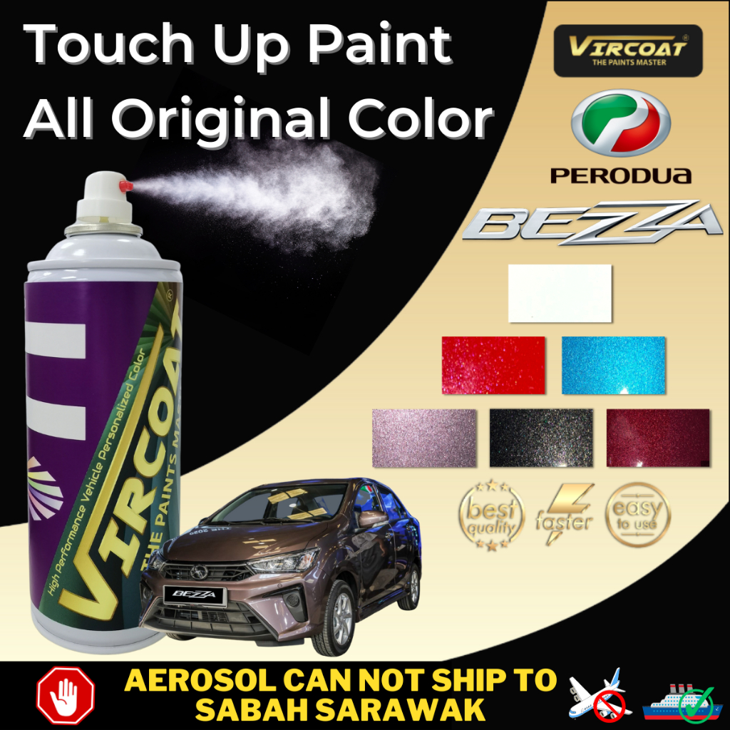 [Perodua Bezza] Touch Up Paint VIRCOAT Aerosol Spray Ideal Original ...
