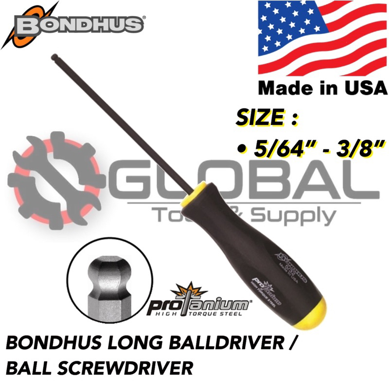 🇲🇾 READY STOCK 🇲🇾 BONDHUS LONG BALLDRIVER / BALL END SCREWDRIVER ...