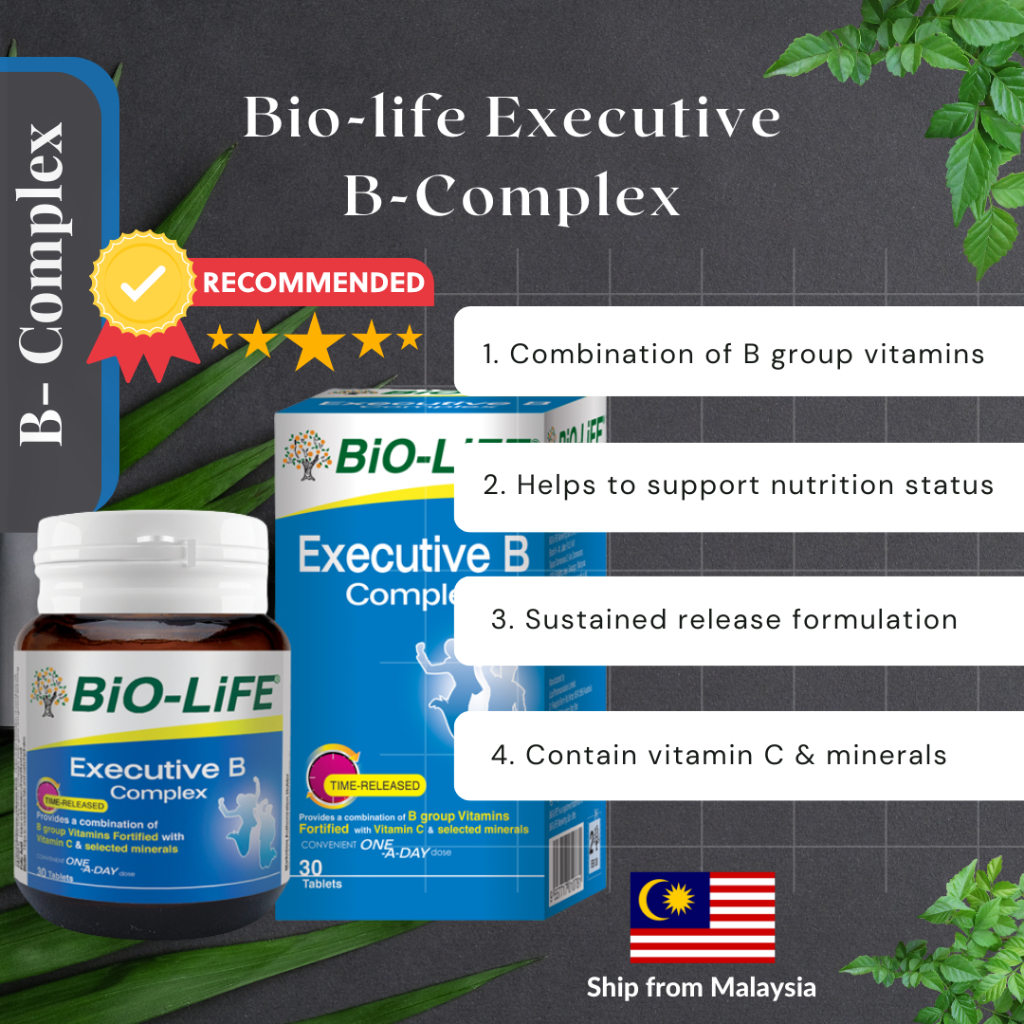 BIO-LIFE EXECUTIVE B COMPLEX ( 2 X 30'S ) / 30'S | Shopee Malaysia