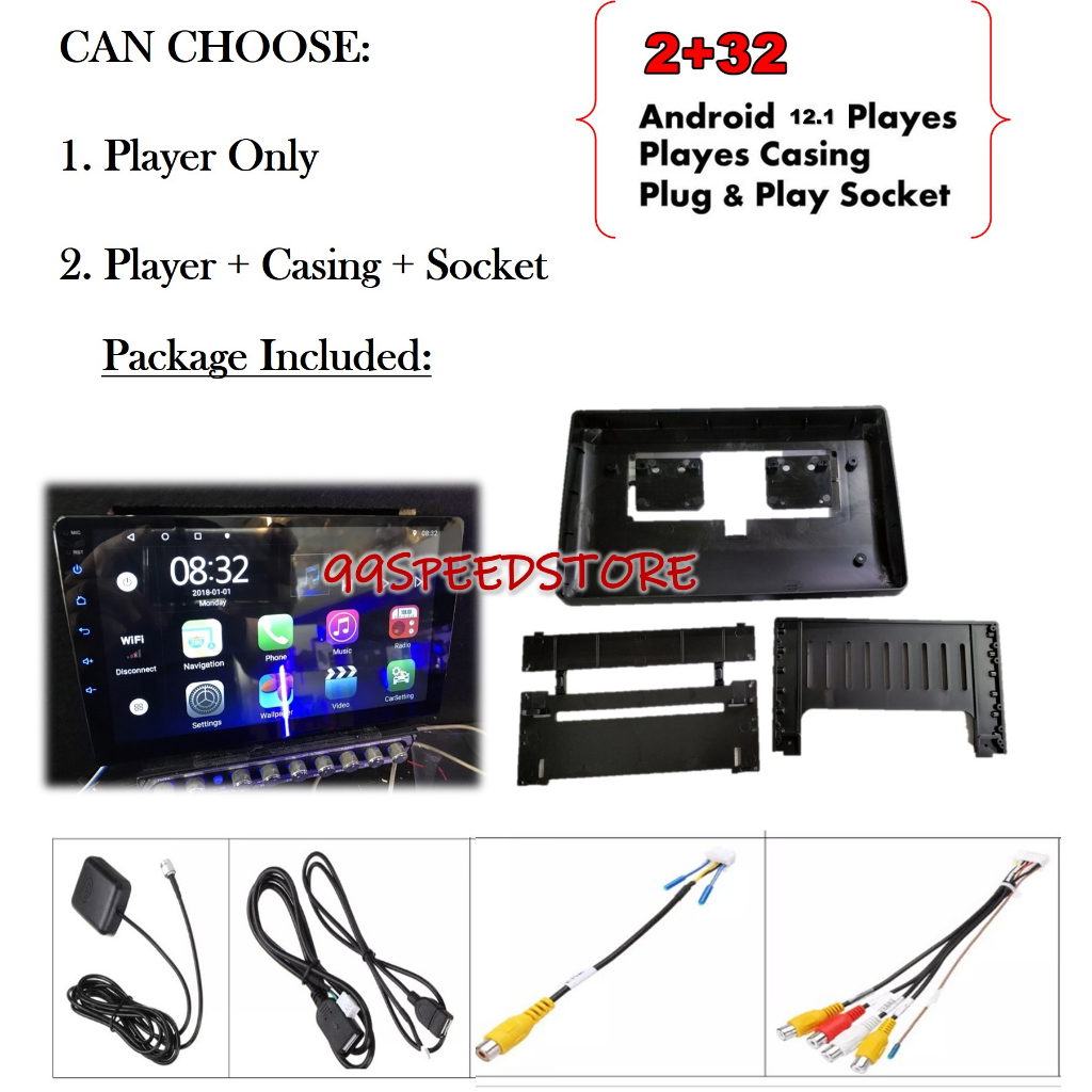 Perodua AXIA 2023 (SLIM) android player 10 inch PLUG N PLAY with OEM ...