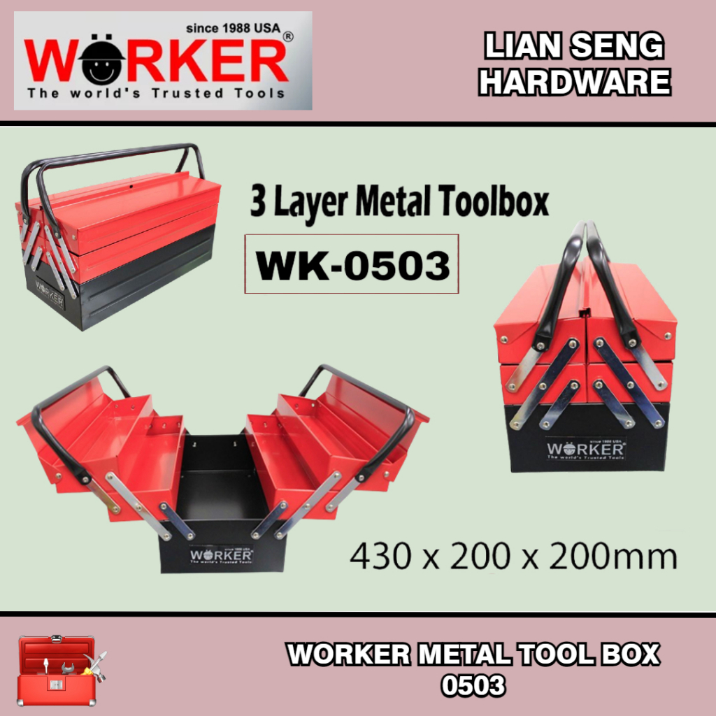 WORKER METAL TOOL BOX - (0503) | Shopee Malaysia