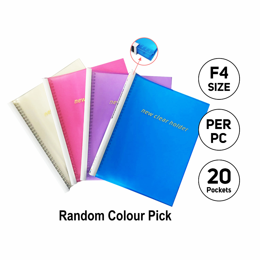 Kidario A4 20 Pockets Clear Holder / Document Holder / Clear Book ...
