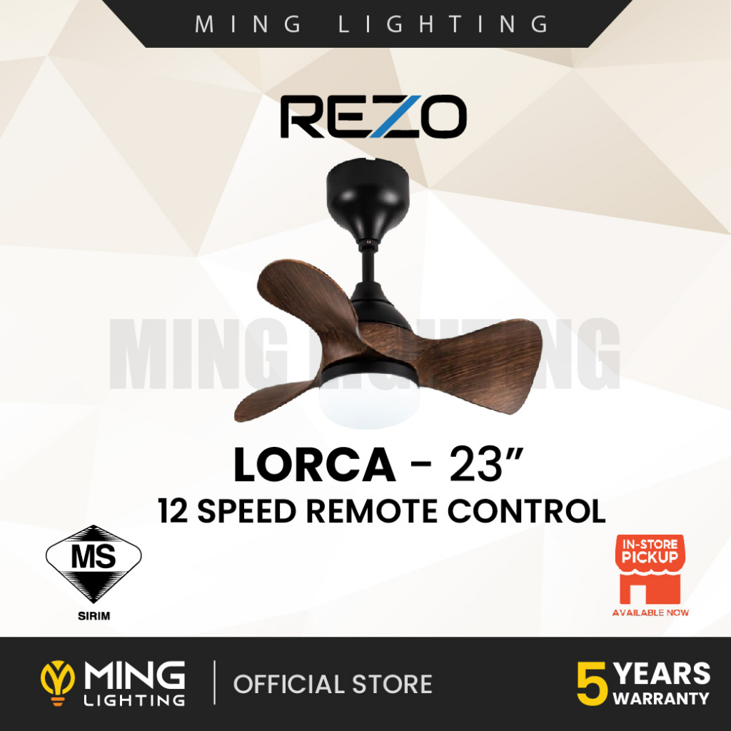(Sirim) REZO LED Ceiling Fan LORCA 23 Signature Model DC Motor Remote ...