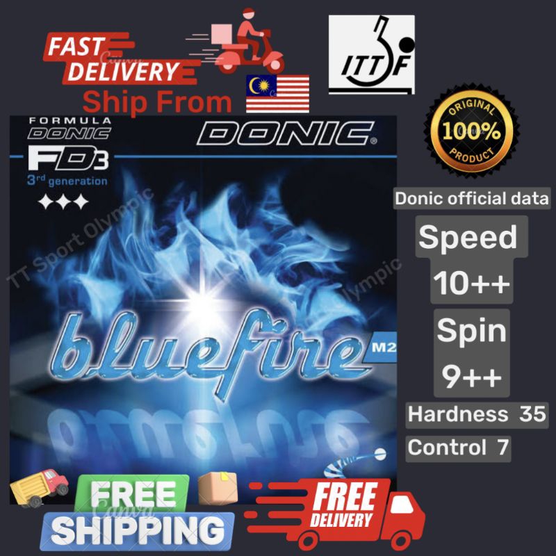 Table Tennis Rubber Friendship DONIC Blue Fire M3 Table Tennis Rubber ...