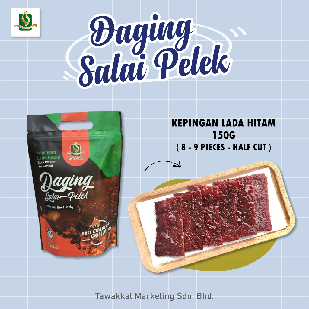 HALAL Daging Salai Pelek Kepingan Lada Hitam (150g) | Shopee Malaysia