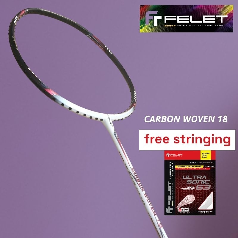 Felet Carbon Woven 18 (1Pcs) Siap Pasang Tali 4Knot Original Badminton ...