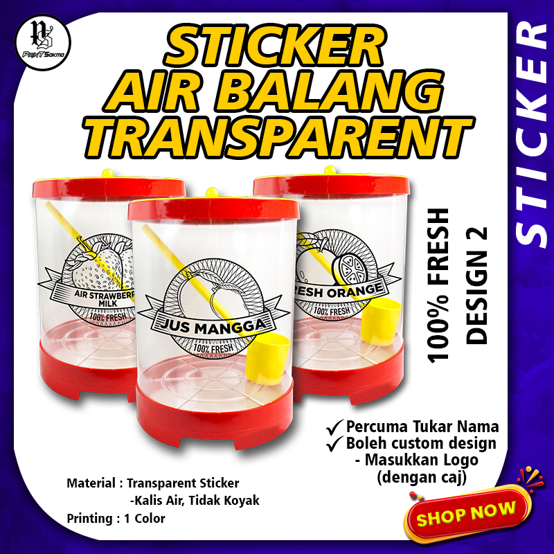Sticker Air Balang Transparent 💥 Gam Kuat, Kalis Air & Tahan Lasak 💥 ...
