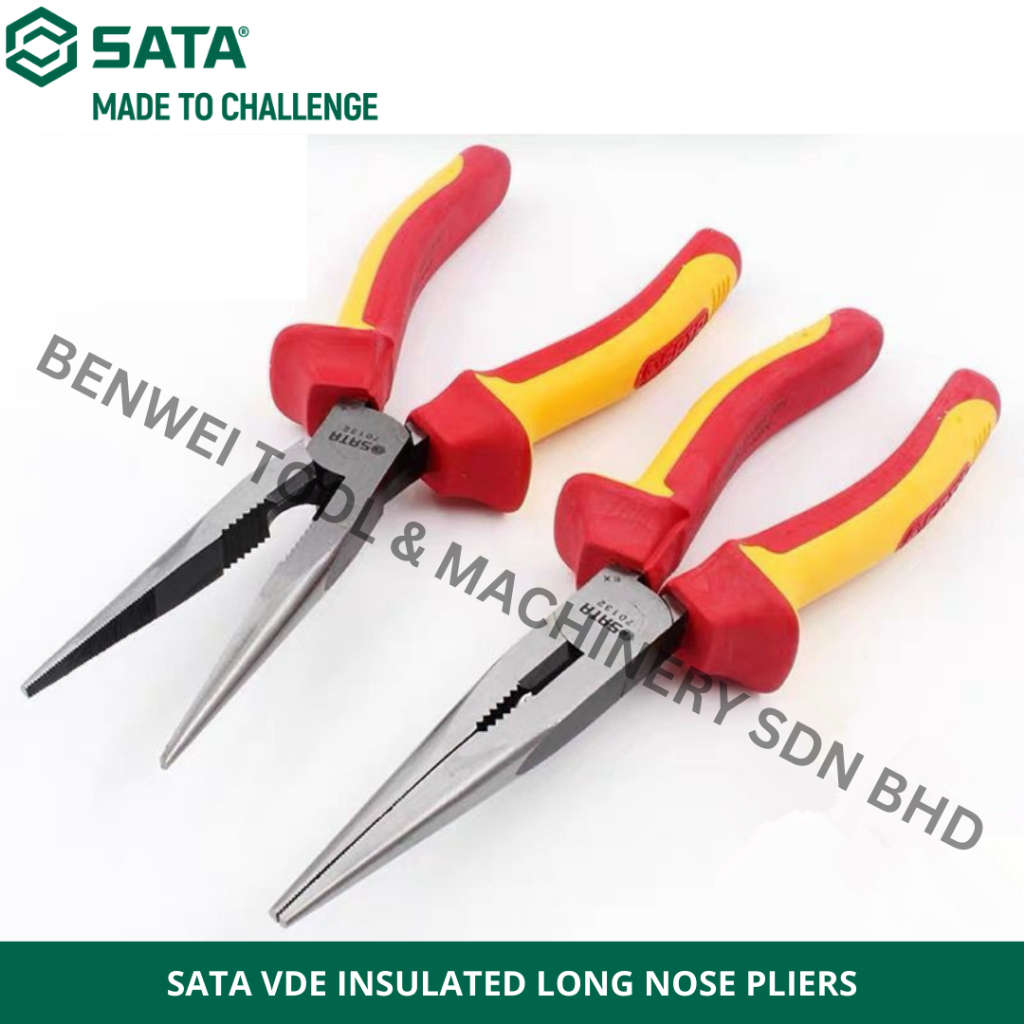 INSULATED LONG NOSE PLIERS / SATA VDE INSULATED LONG NOSE PLIERS 6 ...