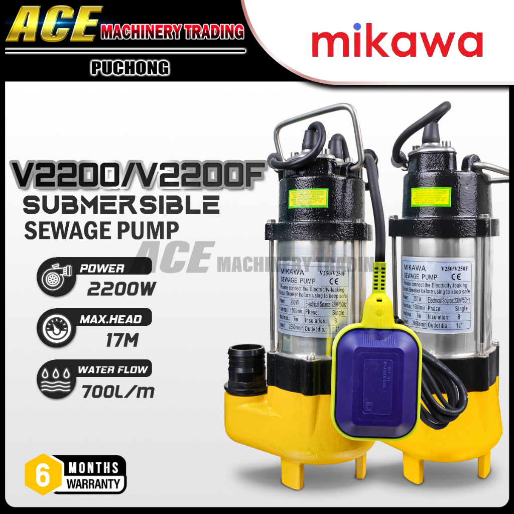 [ MIKAWA ] Submersible Pump Submersible Sewage Pump V2200(Manual ...