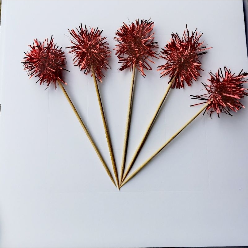 INS 5pc Colourful Stick Cake Topper 5件套炫彩雨丝蛋糕插件 | Shopee Malaysia