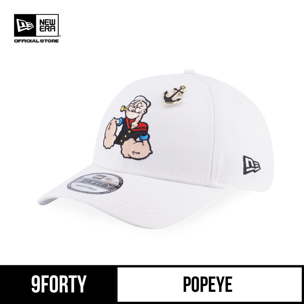New Era 9FORTY Popeye White Adjustable Cap | Shopee Malaysia