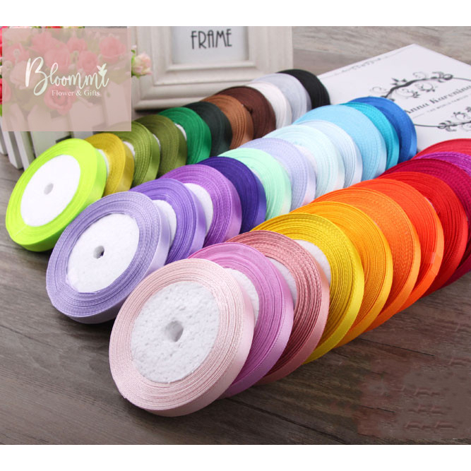[1CM] SATIN Ribbon Silk (25YARD) Gift / Flower Bouquet Ribbon Bow ...