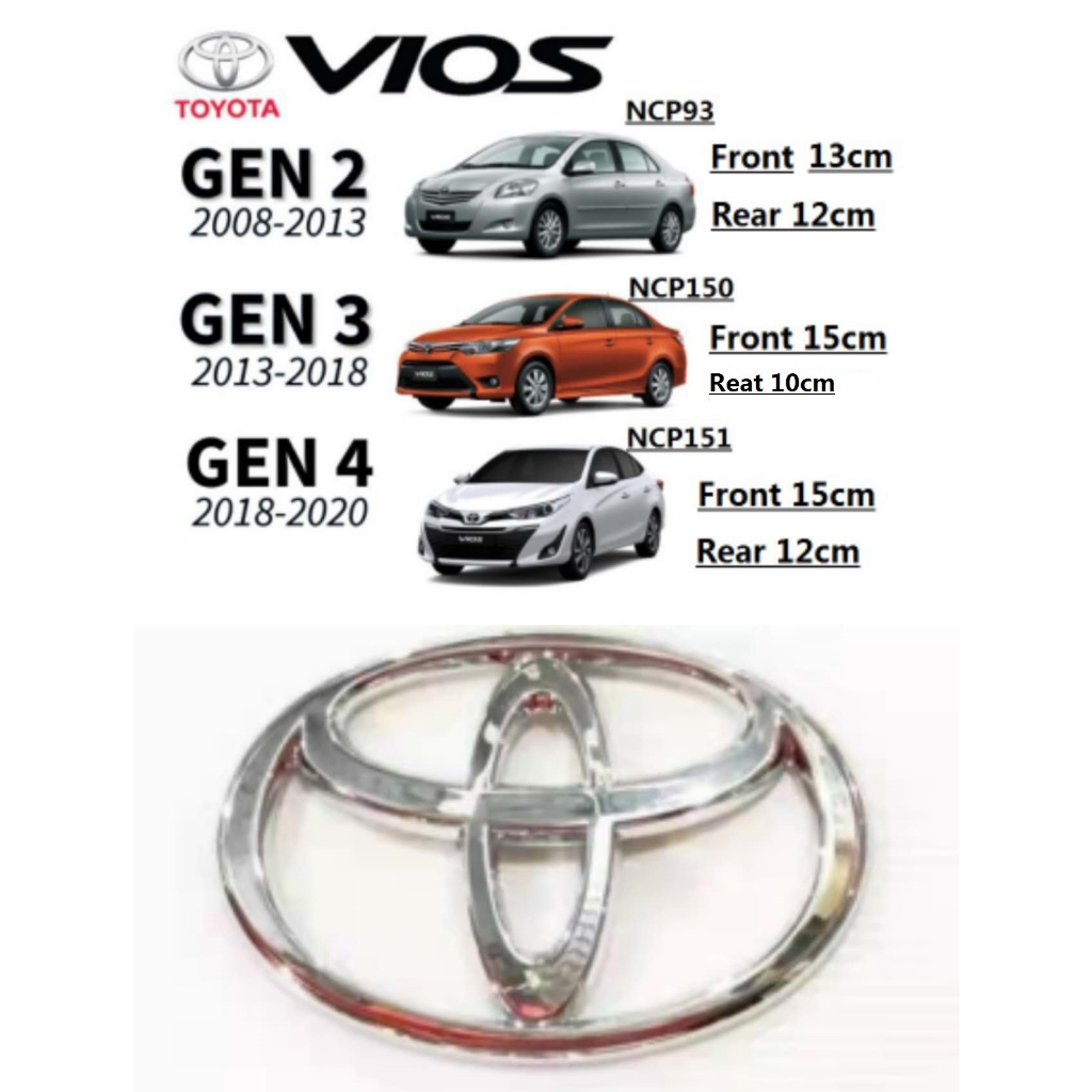 ALL Model TOYOTA VIOS Chrome Emblems Logo | Shopee Malaysia