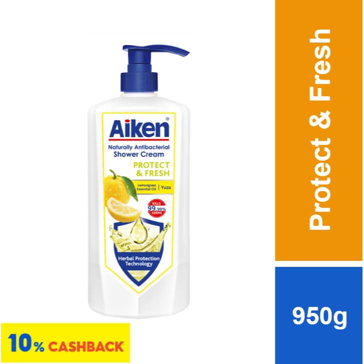 Aiken Antibacterial Shower Cream Protect & Fresh 950g | Shopee Malaysia