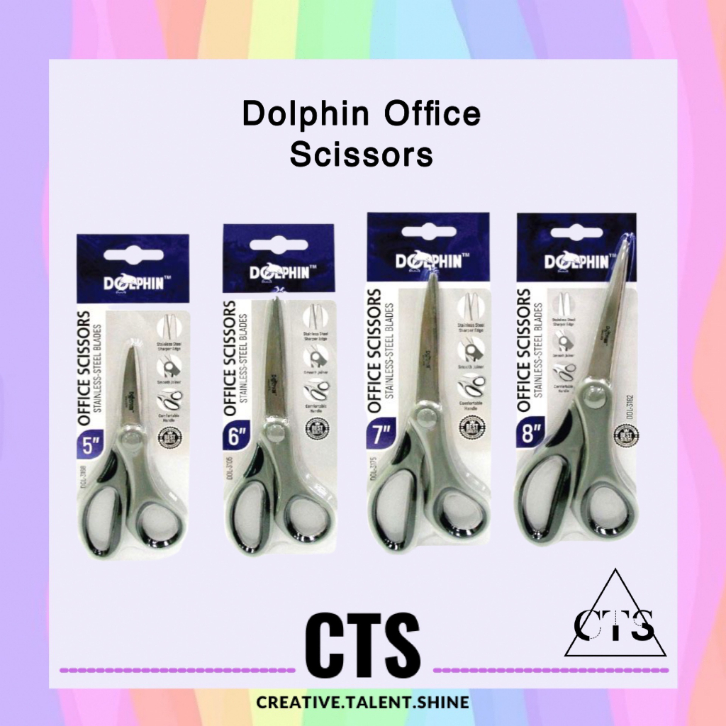 【Dolphin】Office Scissors gunting 剪刀 | Shopee Malaysia