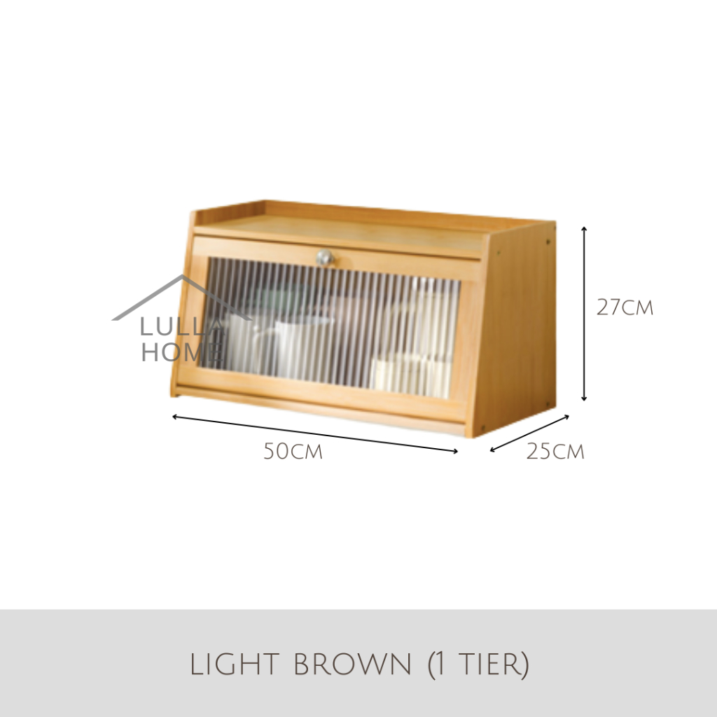 LullaHome Minimalist Muji Nordic Bamboo Cabinet Kitchen Pantry ...