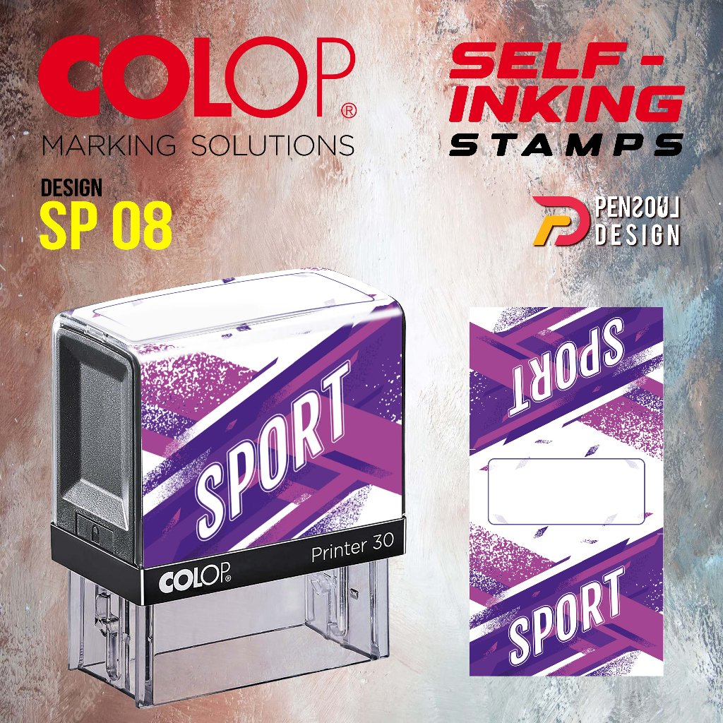 CUSTOM SPORT DESIGN COVER | COLOP PRINTER LINE - STANDARD STAMP | P30 | CUSTOM MADE SELF-INKING ...