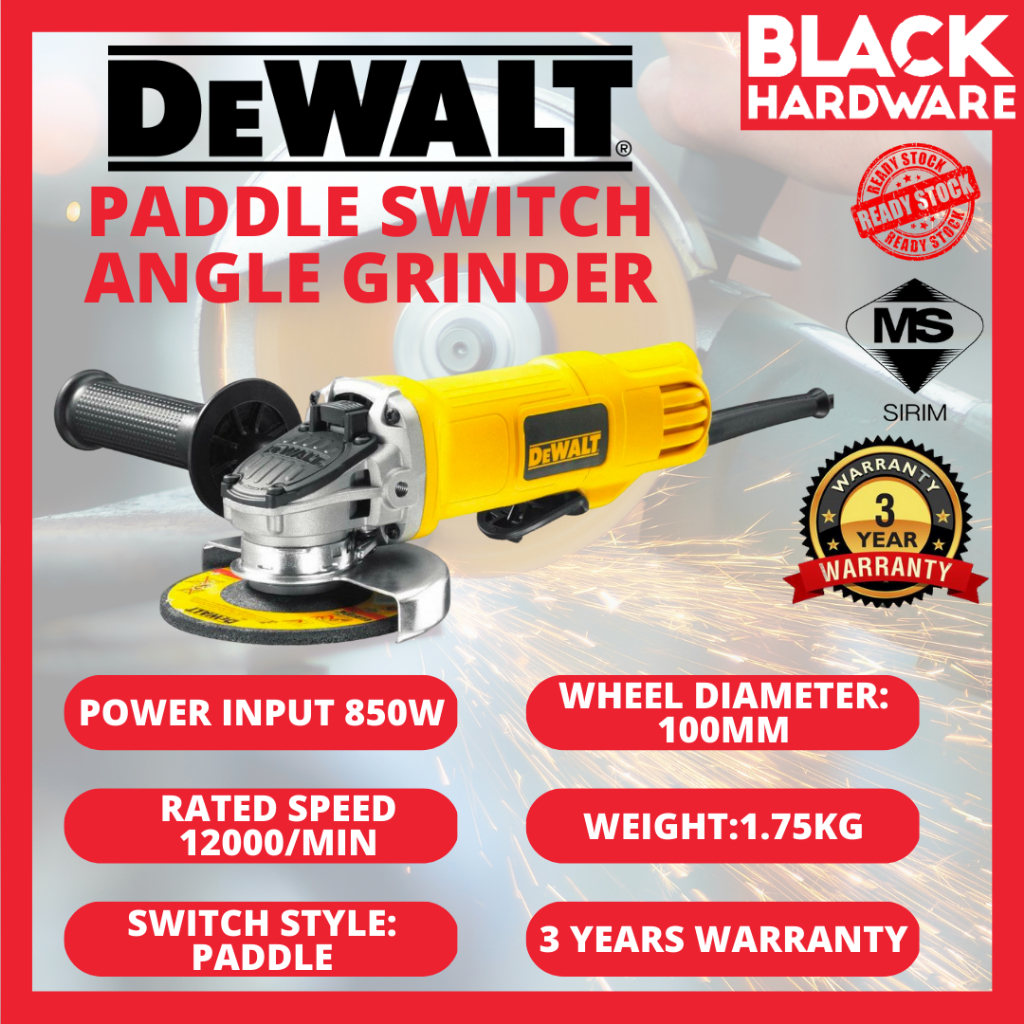 Black Hardwarer DEWALT Paddle Switch Anger Grinder Pengisar Sudut ...