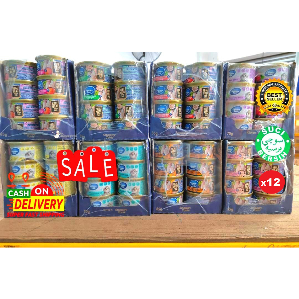 Snappy Tom Cat Canned Food ( Cat Wet Food) - 12can x 85g | Shopee Malaysia