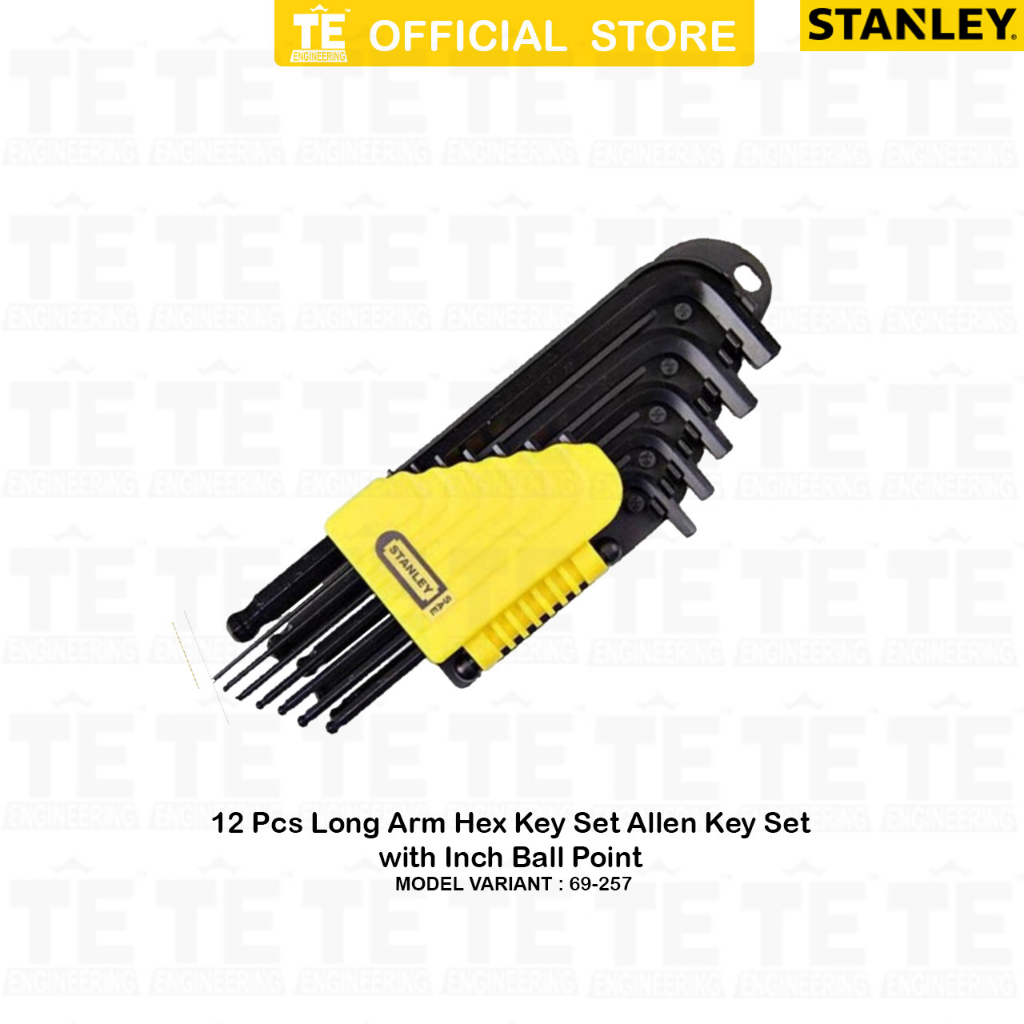 STANLEY Long Arm Ball Hex Key Set 12pc/set ( inch size ) (69-257 ...