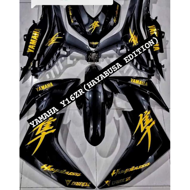 COVERSET Y16ZR Hitam hayabusa Gold / Body set Y16 black + sticker ...