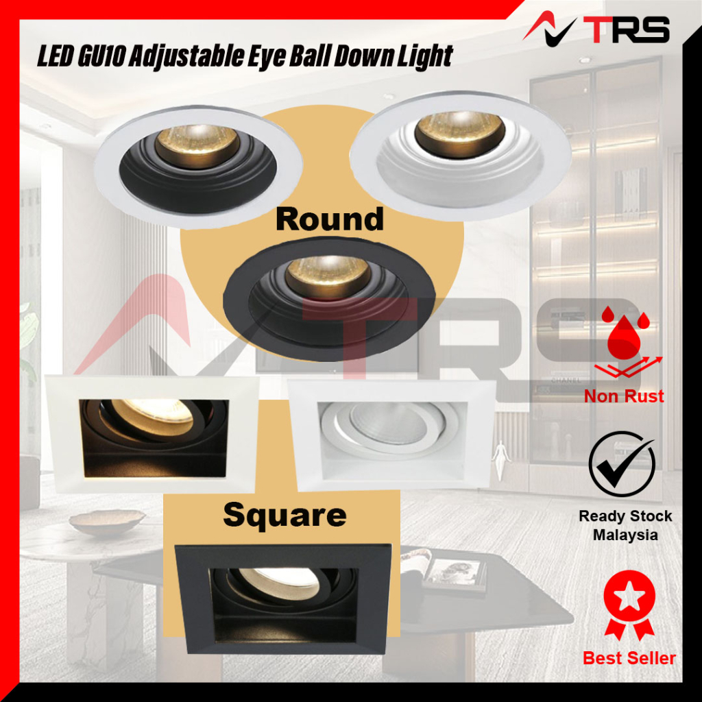LED Adjustable Eyeball (Round / Square) 3000k/4000k/6000K, Diet Cast ...