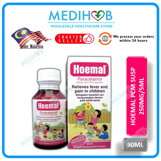 Hoemal Paracetamol 250mg/5ml Oral Suspension 90ml Syrup demam kanak ...