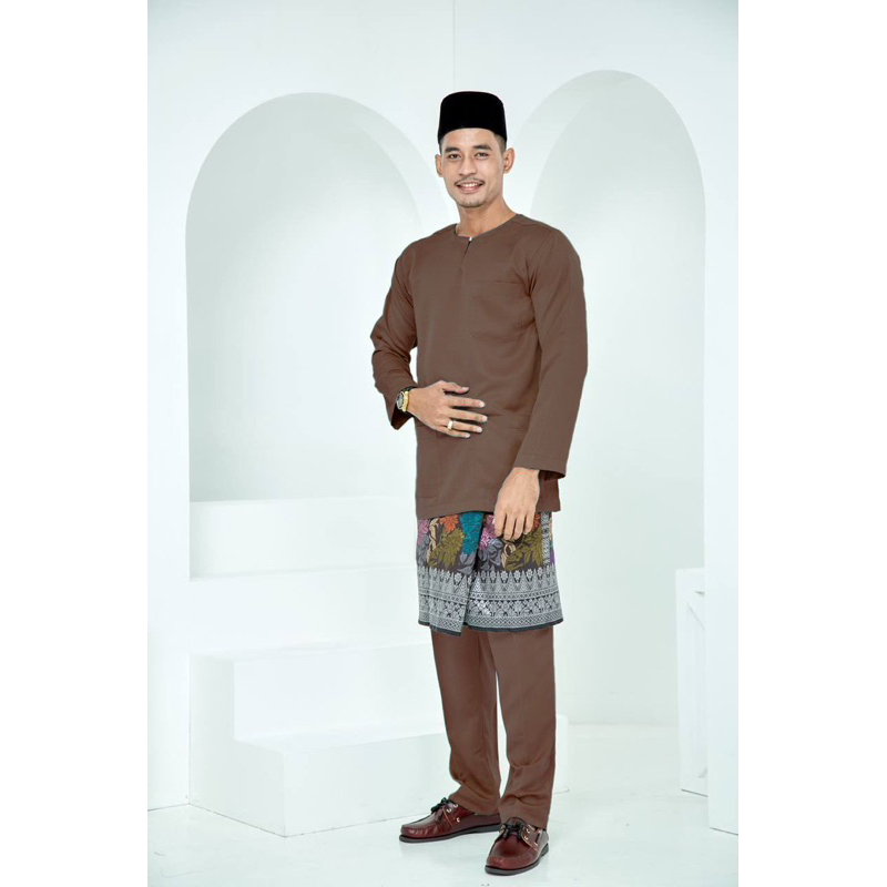 BAJU MELAYU RICH BROWN COLOUR TELUK BELANGA / CEKAK MUSANG 2024 TIADA ...