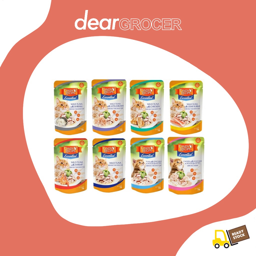 Cindy's Recipe Essential Wet Cat Food Pouch 70G (8 Flavours) | Shopee ...