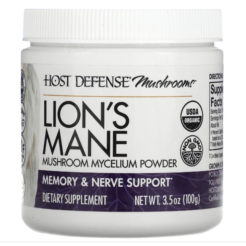 Fungi Perfecti Host Defense, Lion's Mane, Mushroom Mycelium Powder ...