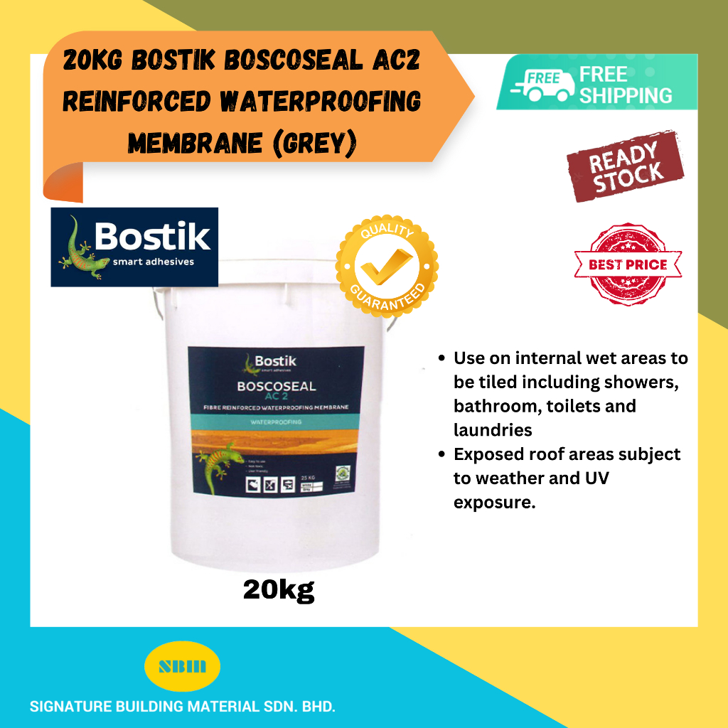 20KG BOSTIK BOSCOSEAL AC2 reinforced waterproofing membrane (GREY ...