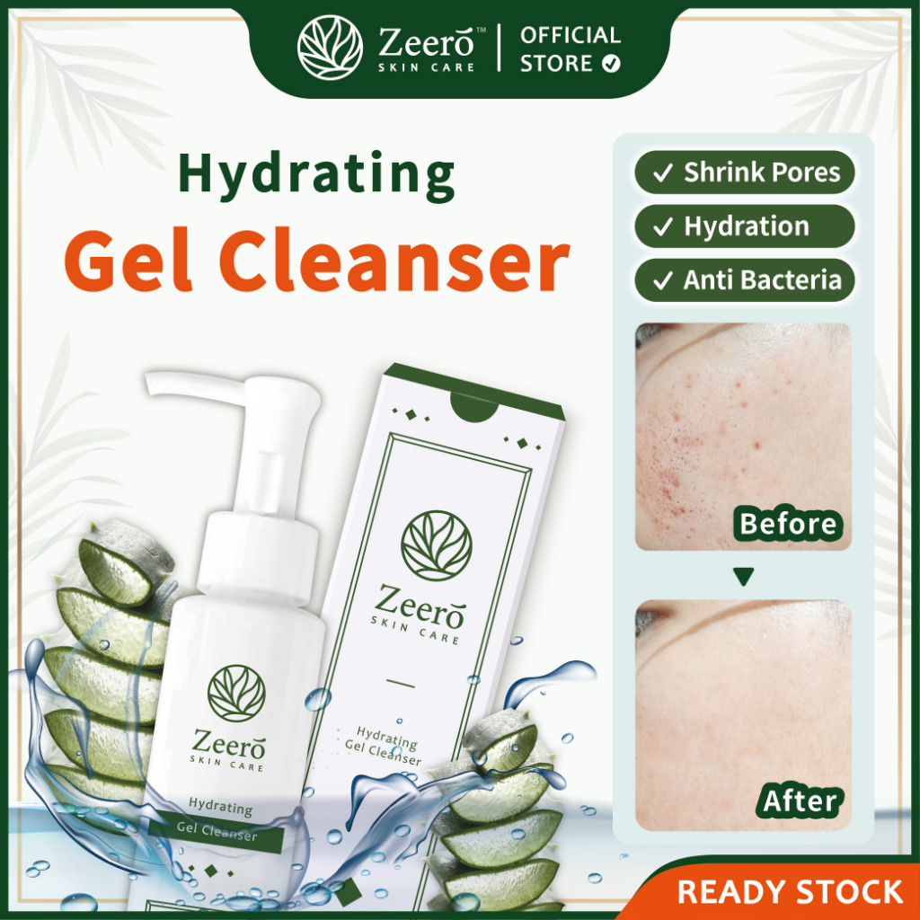 Zeero Hydrating Gel Cleanser Deep Cleansing Face Wash Skincare Aloe ...